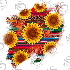 Sunflower Serape Png Patch Bundle (5PNG) Sublimation Design, Serape ...