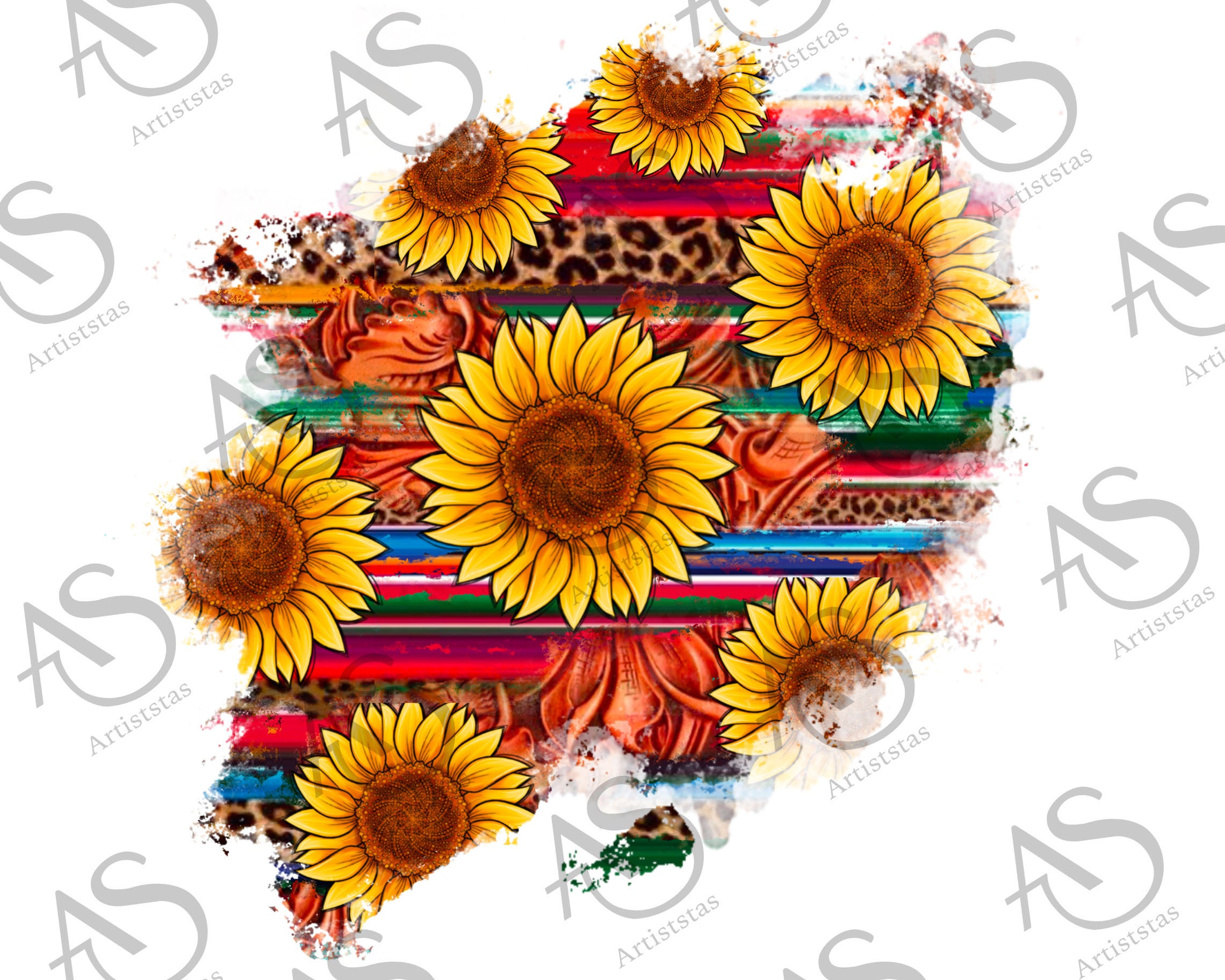Sunflower Serape Png Patch Bundle 5PNG Sublimation Design - Etsy Canada