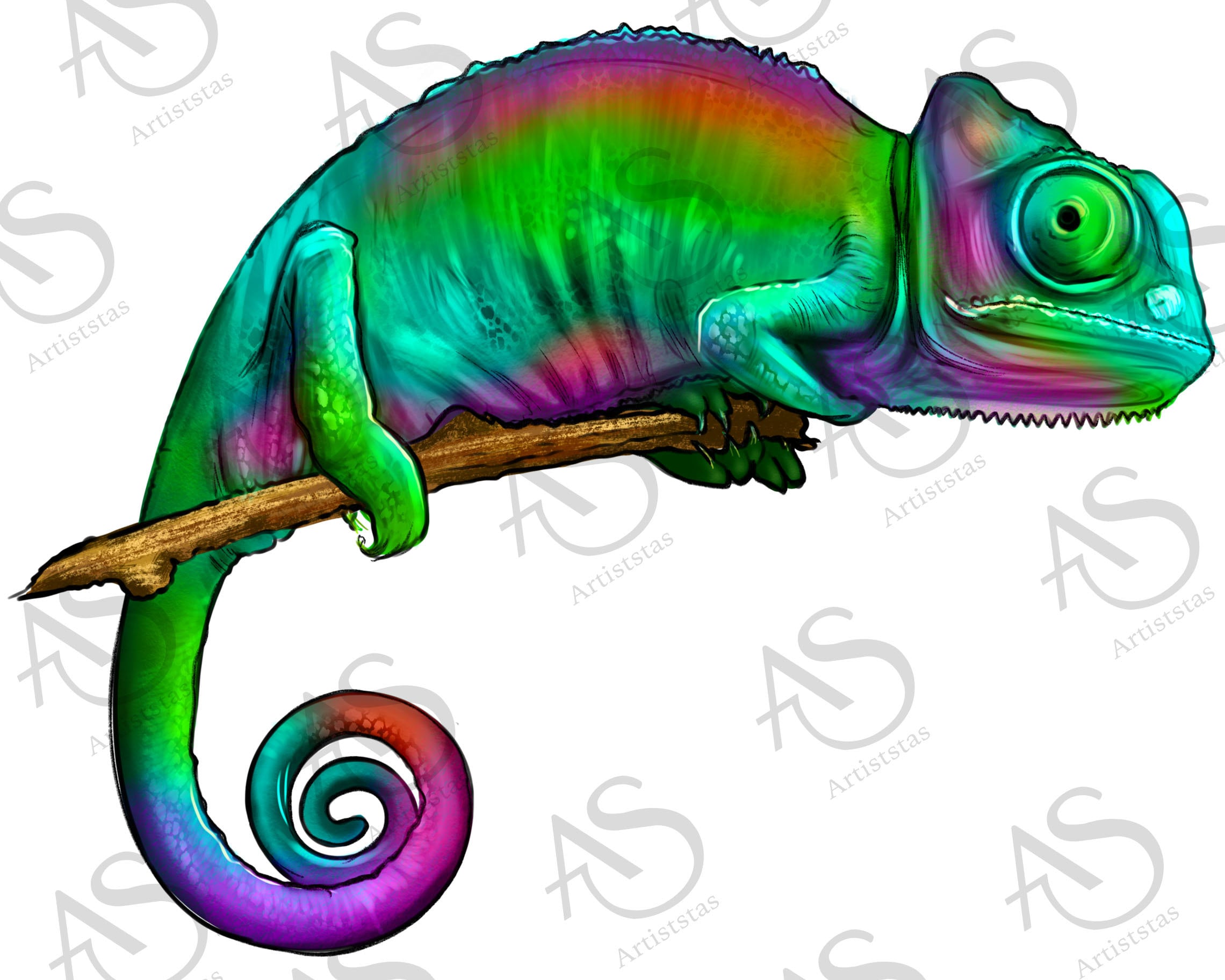 Chameleon Lizard Cartoon Clipart
