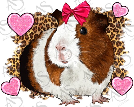Guinea Pig Ribbon Heart Leopard Png Leopard Guinea Pig Png - Etsy