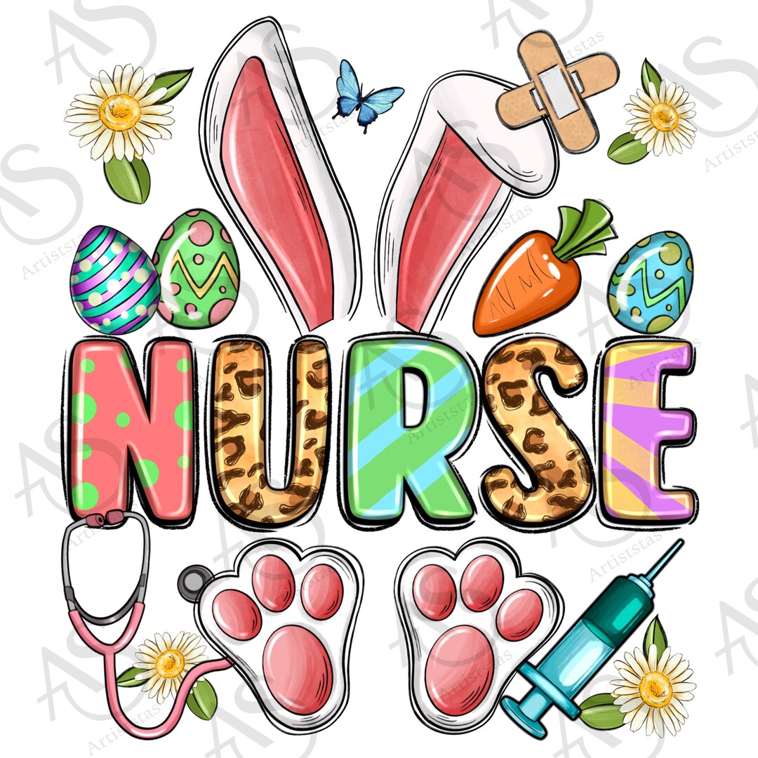 Easter Bunny Nurse Png Sublimation Design Download, Happy Easter Png ...
