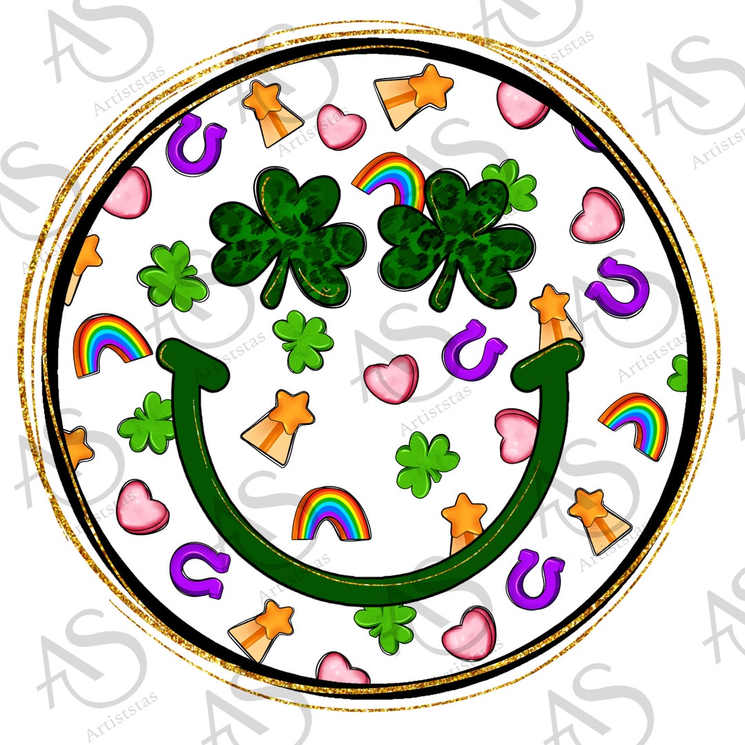 St. Patrick's Day Smiley Face Png Sublimation Design Download, Irish ...