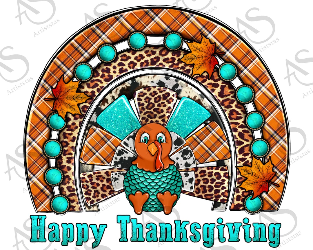 Thankful Thanksgiving Turkey Rainbow Png Sublimation Design - Etsy