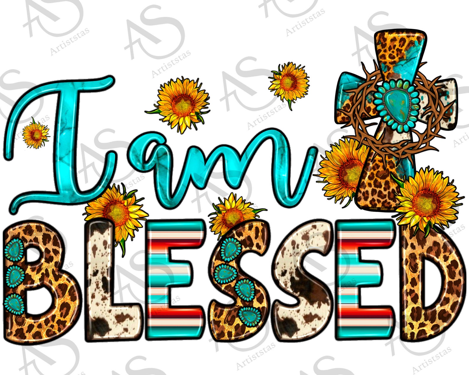 I'm Blessed With Sunflowers Design Png Western Blessed - Etsy