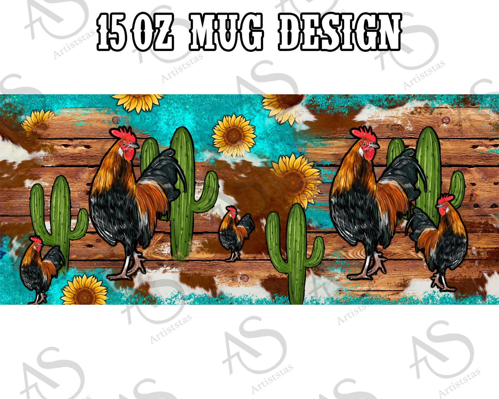Western Rooster 11oz and 15 Oz Mug Png Sublimation Design | Etsy