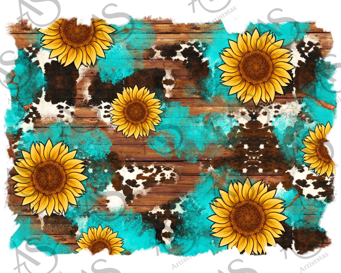 Western Sunflower Background Png Sublimation Designwestern - Etsy