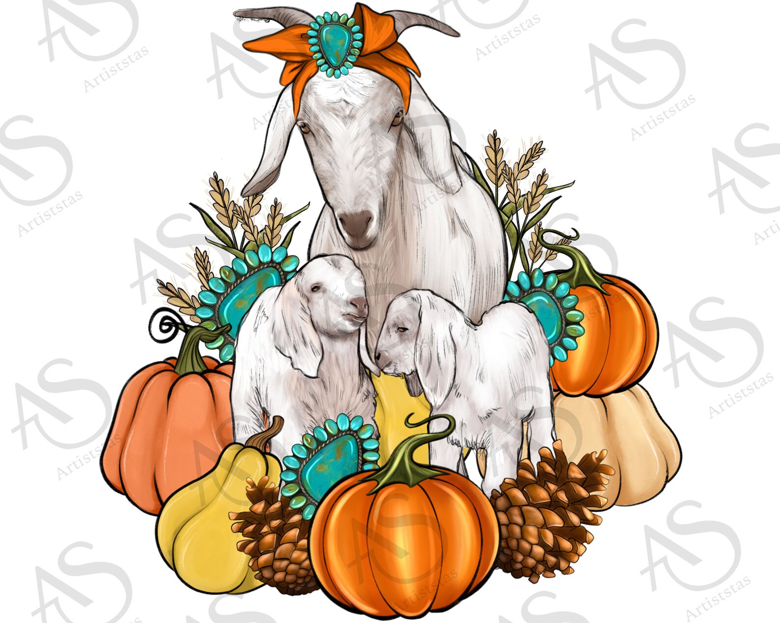 Goat Family Fall Png Sublimation Design Fall Png Hello Fall - Etsy