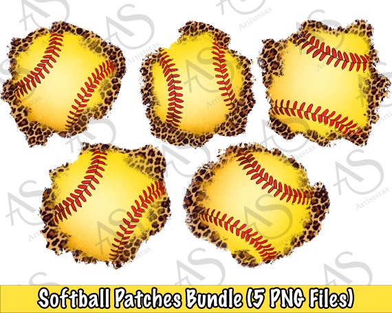Leopard Softball Patches Png Sublimation Design Bundle Sports | Etsy