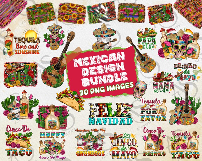 Mexico Png Sublimation Design Bundle 30 Png Files Cinco De - Etsy