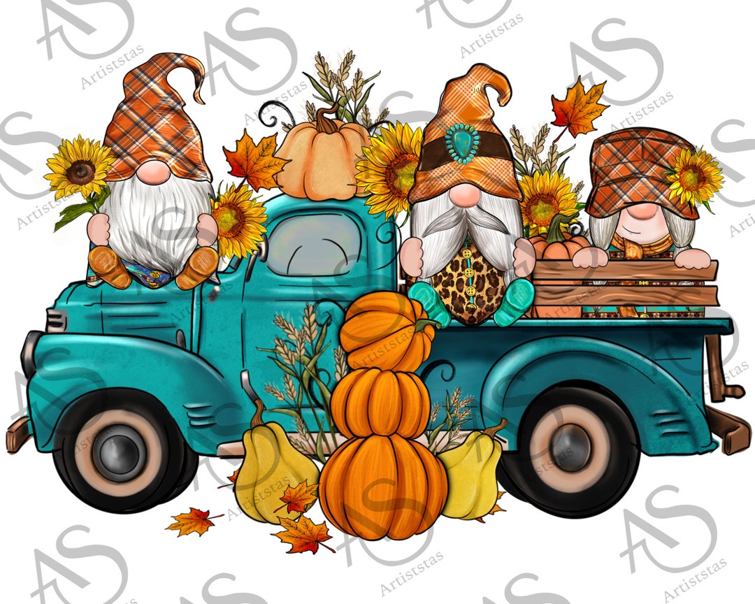 Fall Gnomes Truck Png Sublimation Design, Pumpkin Png, Fall Png, Fall ...