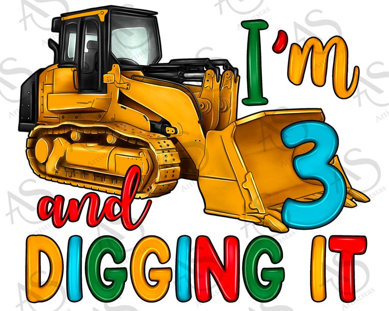 Construction Birthday Png Sublimation Design Bundle Digging - Etsy