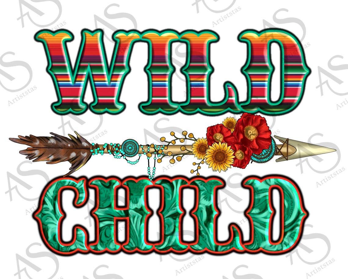 Wild Child Png Sublimation Design Western Wild Child Png | Etsy