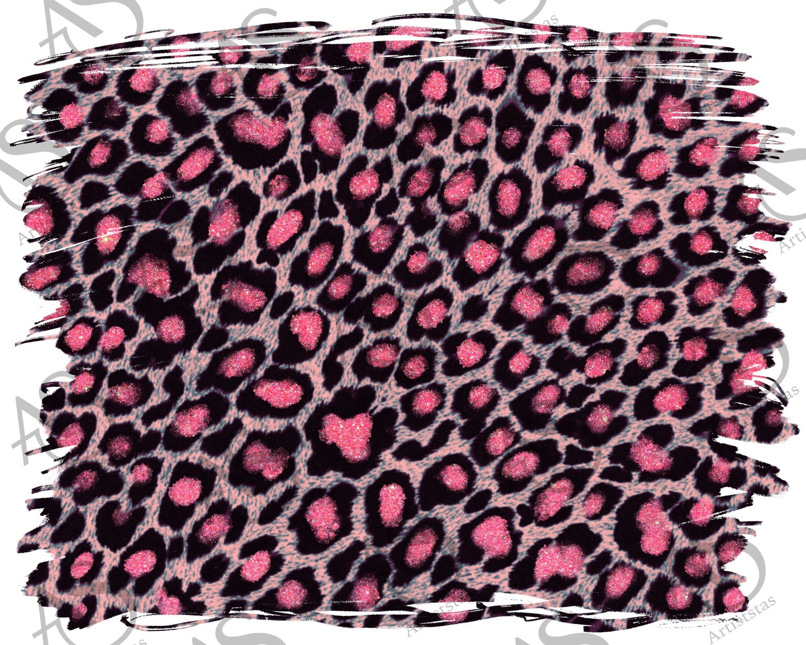 Pink Leopard With Pink Glitter Png Sublimation Design Leopard - Etsy