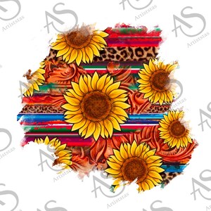 Sunflower Serape Png Patch Bundle (5PNG) Sublimation Design, Serape ...