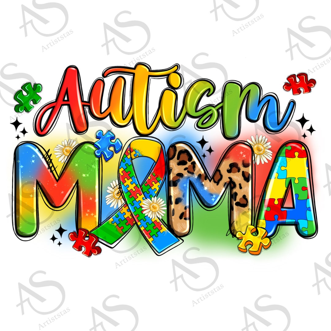 Autism Mama Png Sublimation Design Download, Autism Awareness Png ...