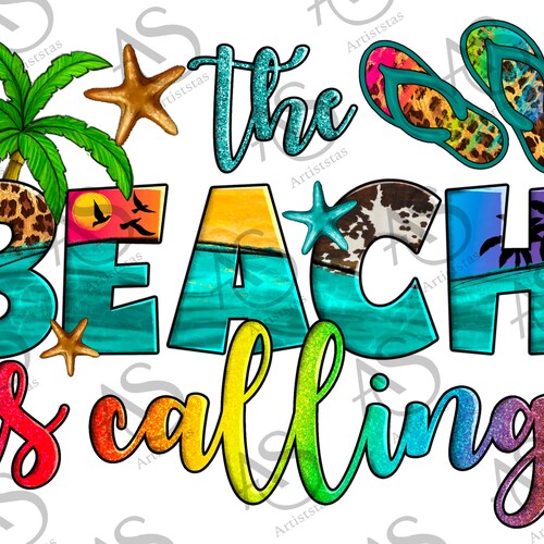 The Beach is Calling Png Sublimation Design Summer Beach Png - Etsy