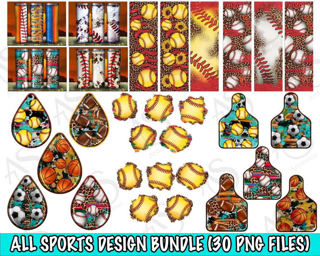 All Sports Design Bundle Png, Sports Tumbler and Earrings Png, Sports ...