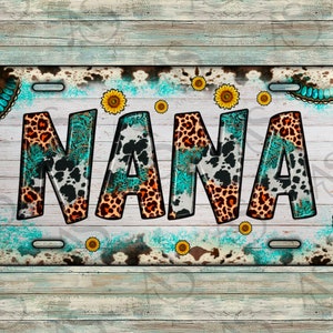 Nana Sunflower License Plate PNG Design,sunflower Nana Png,license ...