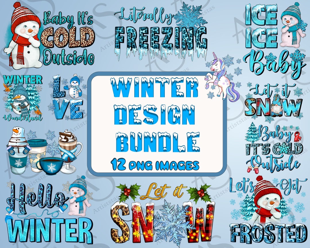 Winter Png Sublimation Design Bundle 12 Png Files, Winter Png, Winter ...