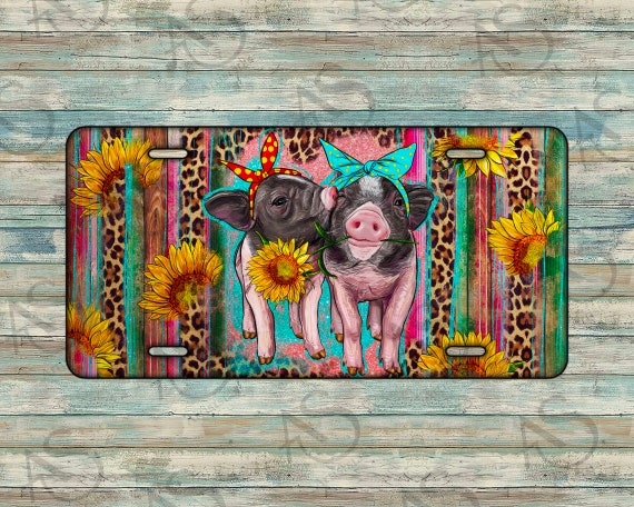 Western Baby Pigs License Plate Png Sublimation Design | Etsy
