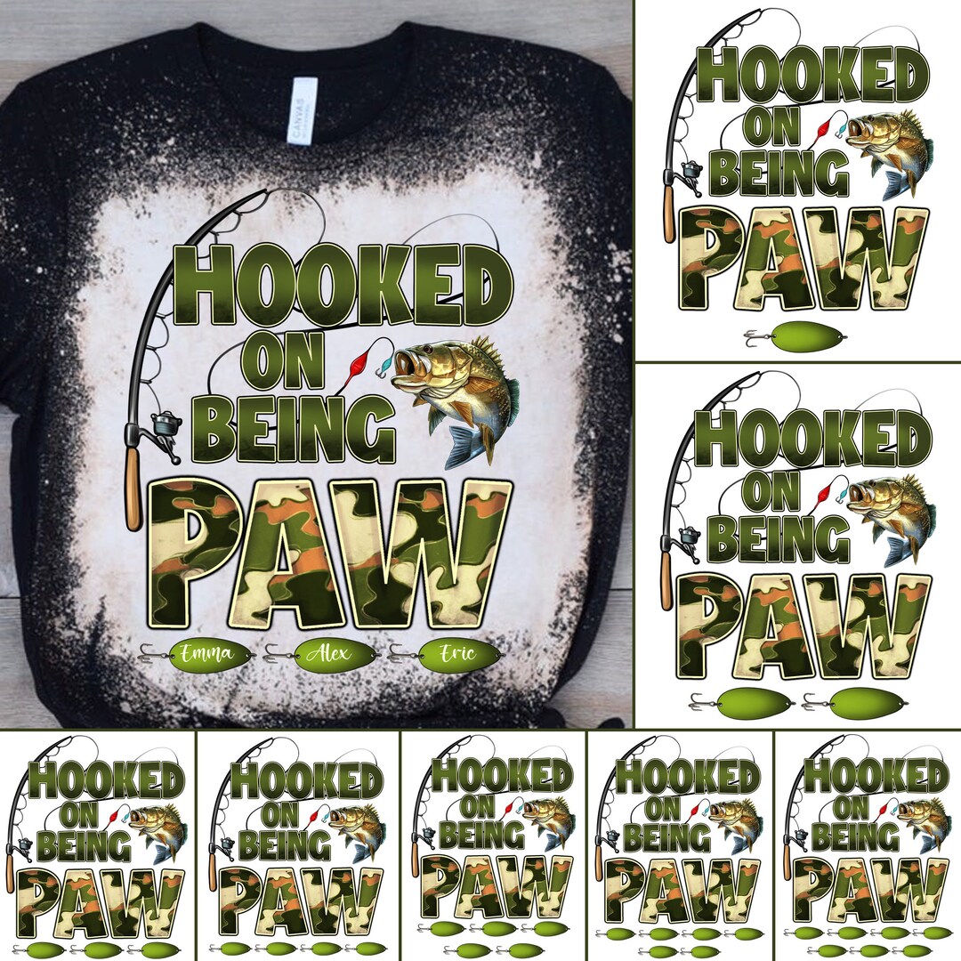 Personalized Fish Lures Hooked on Being Paw Png, Father's Day Png ...