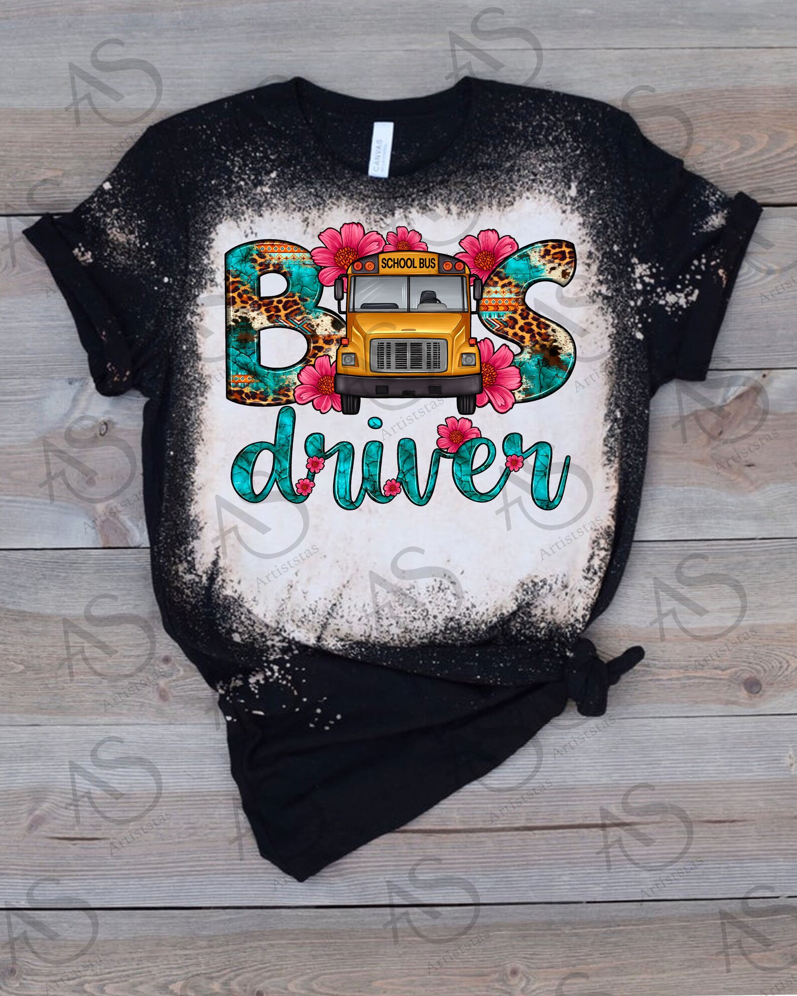 Western Floral Cowhide Leopard Bus Driver Png Western School - Etsy