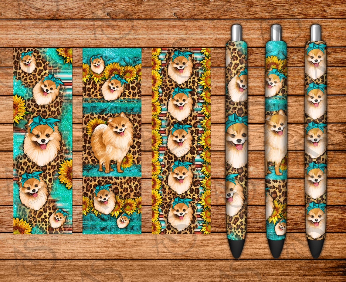 Pomeranian Pen Wraps Png Sunflowers Pomeranian Pen Wrap Png - Etsy