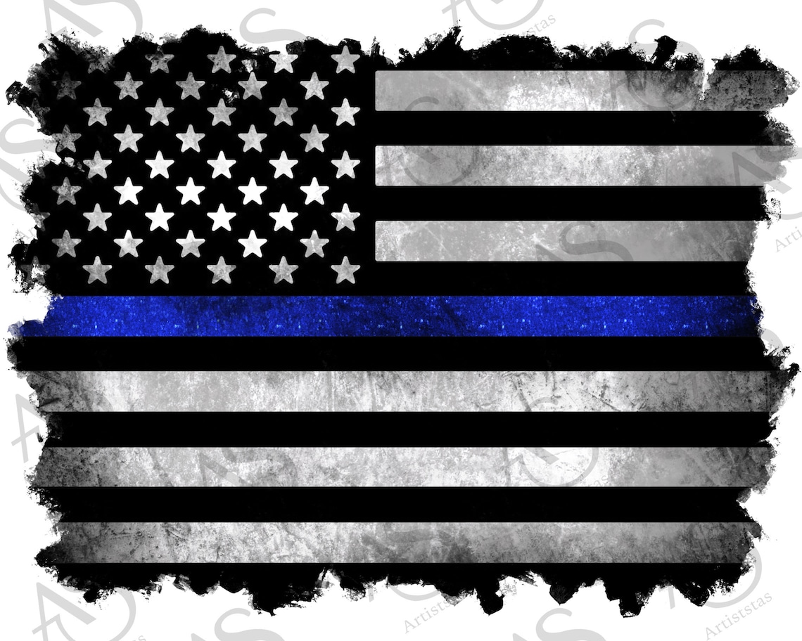 Thin Blue Line American Flag Background Png Glitter Thin Blue - Etsy