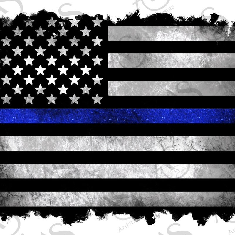 Thin Blue Line Flag Svg - Etsy