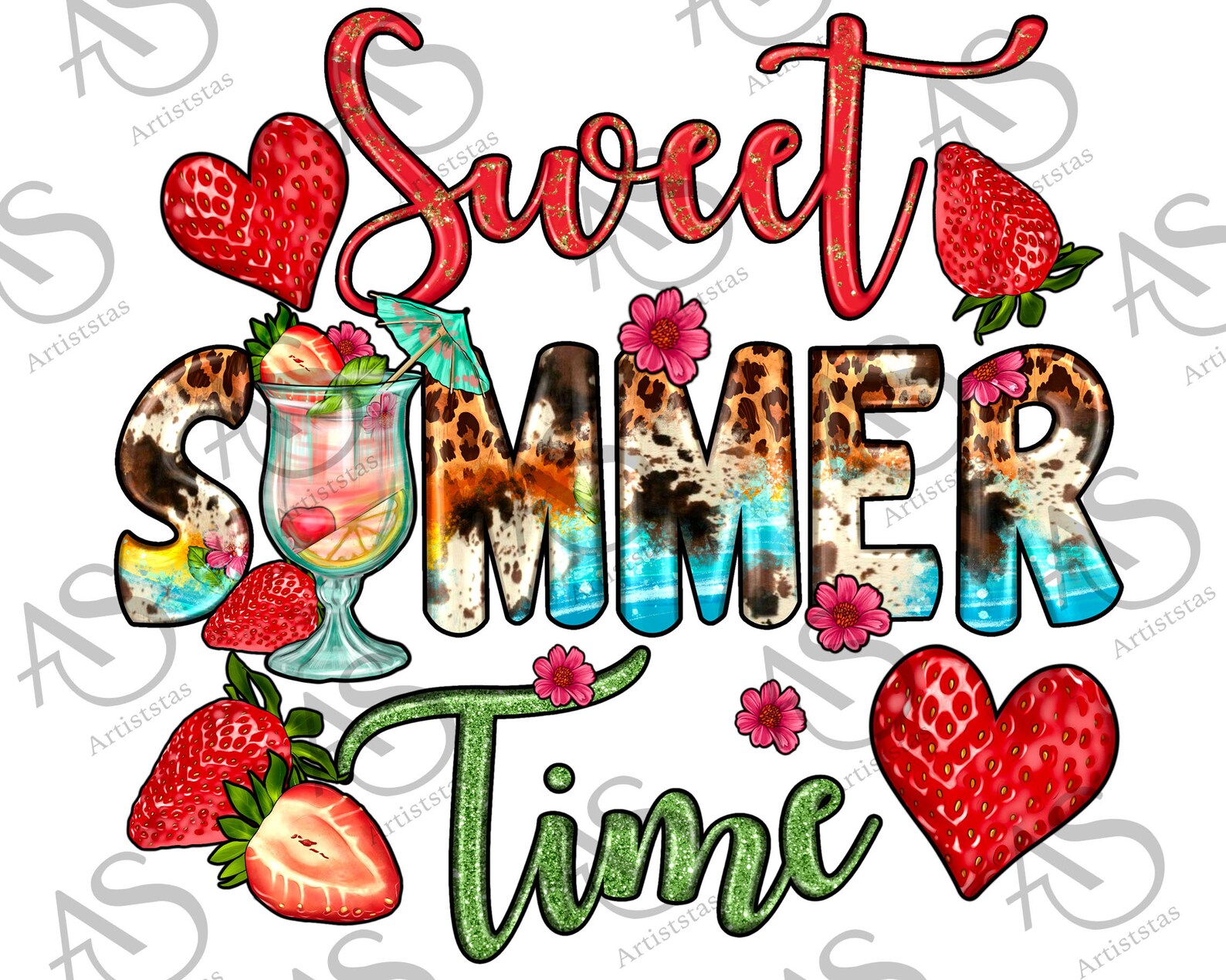 Sweet Summer Time Png Hello Summer Design Png Strawberry - Etsy