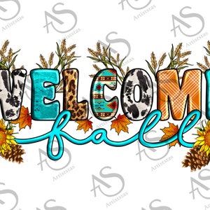 Western Welcome Fall Png Sublimation Design Fall Png Hello - Etsy