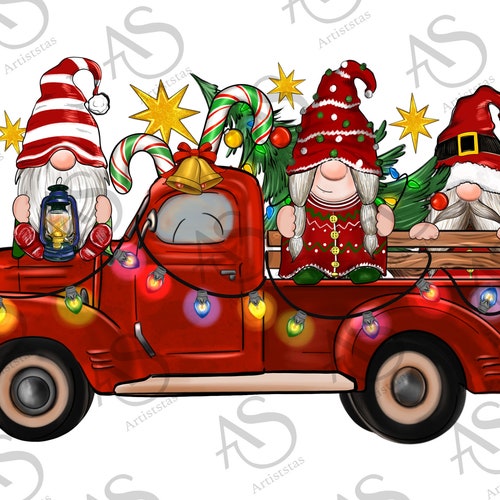 Christmas Gnome Truck Pngchristmas Png Merry Christmas - Etsy