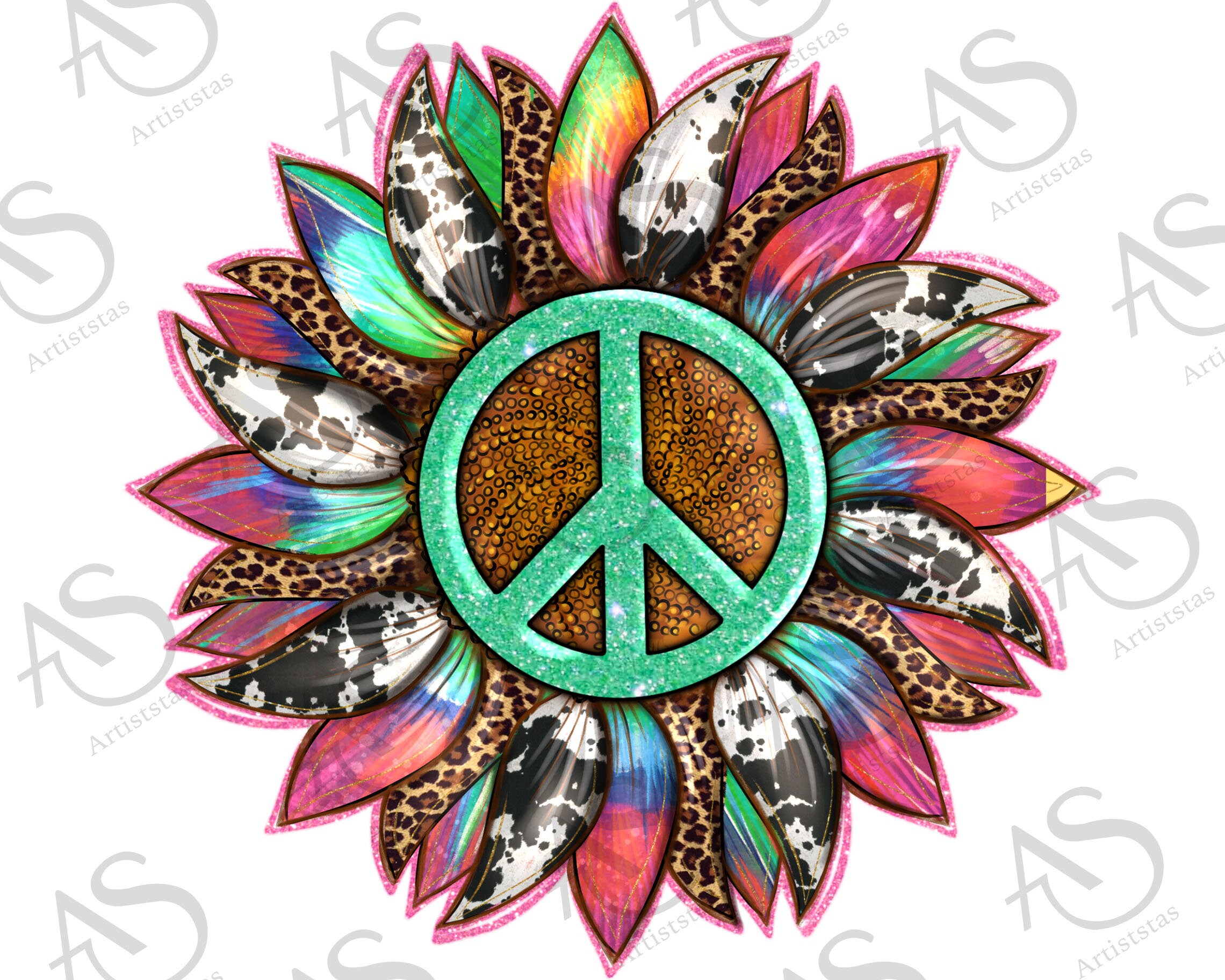 Colorful Zebra Peace Signs