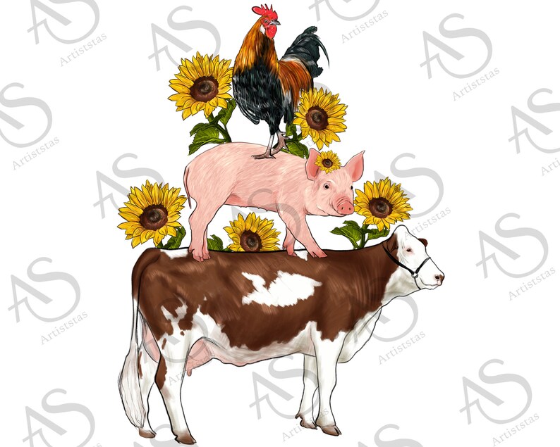 Western Farm Life Animals Png Western Cow Png Western Pig | Etsy