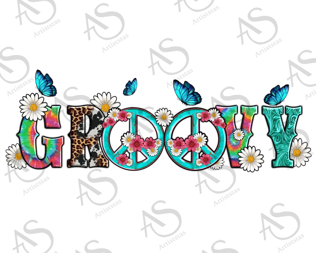 Groovy With Peace Signs Png, Groovy Sublimation Design, Groovy Png ...