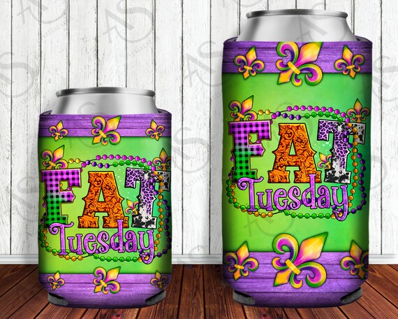 Fat Tuesday Mardi Gras With Beads 12oz Regular and Slim Can | Etsy