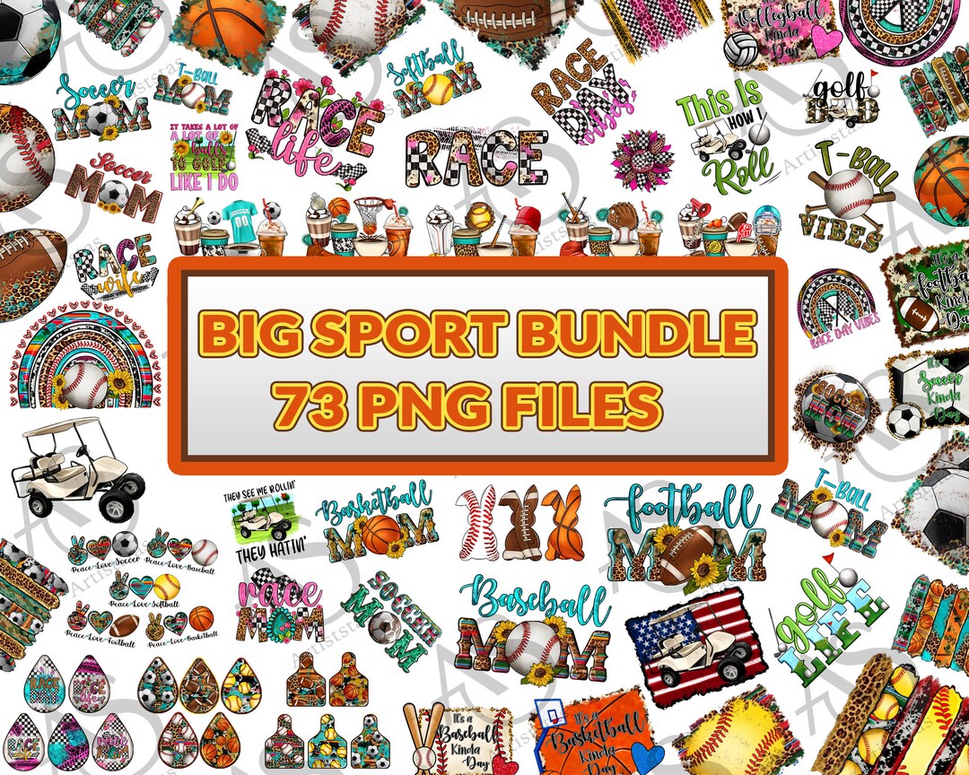 Big Sports Bundle 73 PNG Files, Big Sport Bundle Clipart, Sports ...