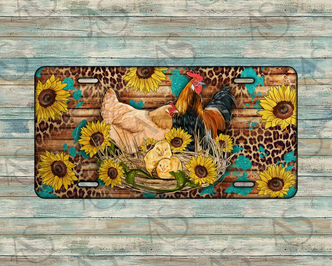 Western Coop Animals License Plate Png Sublimation Design,farm Chicken ...