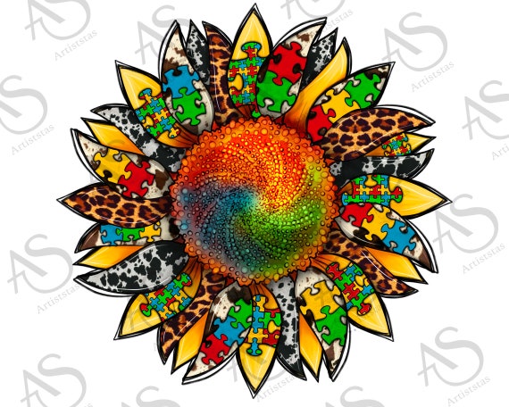 Autism Awareness Sunflower Pngautism Awareness Pngautism - Etsy