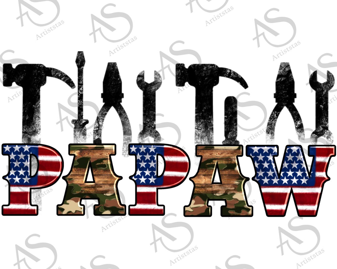 Papaw Father's Day Png Sublimation Design Download, Camouflage Papa Png ...