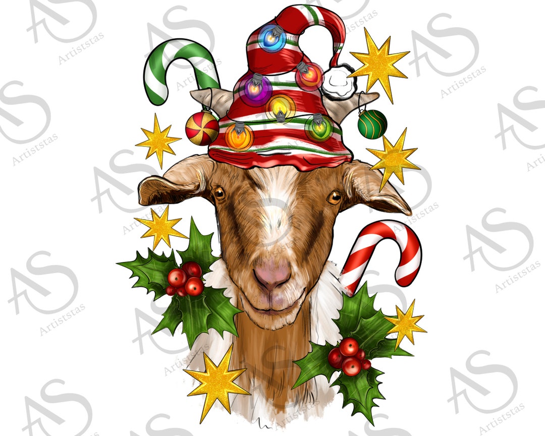 Christmas Goat Png Sublimation Design, Merry Christmas Png, Christmas ...