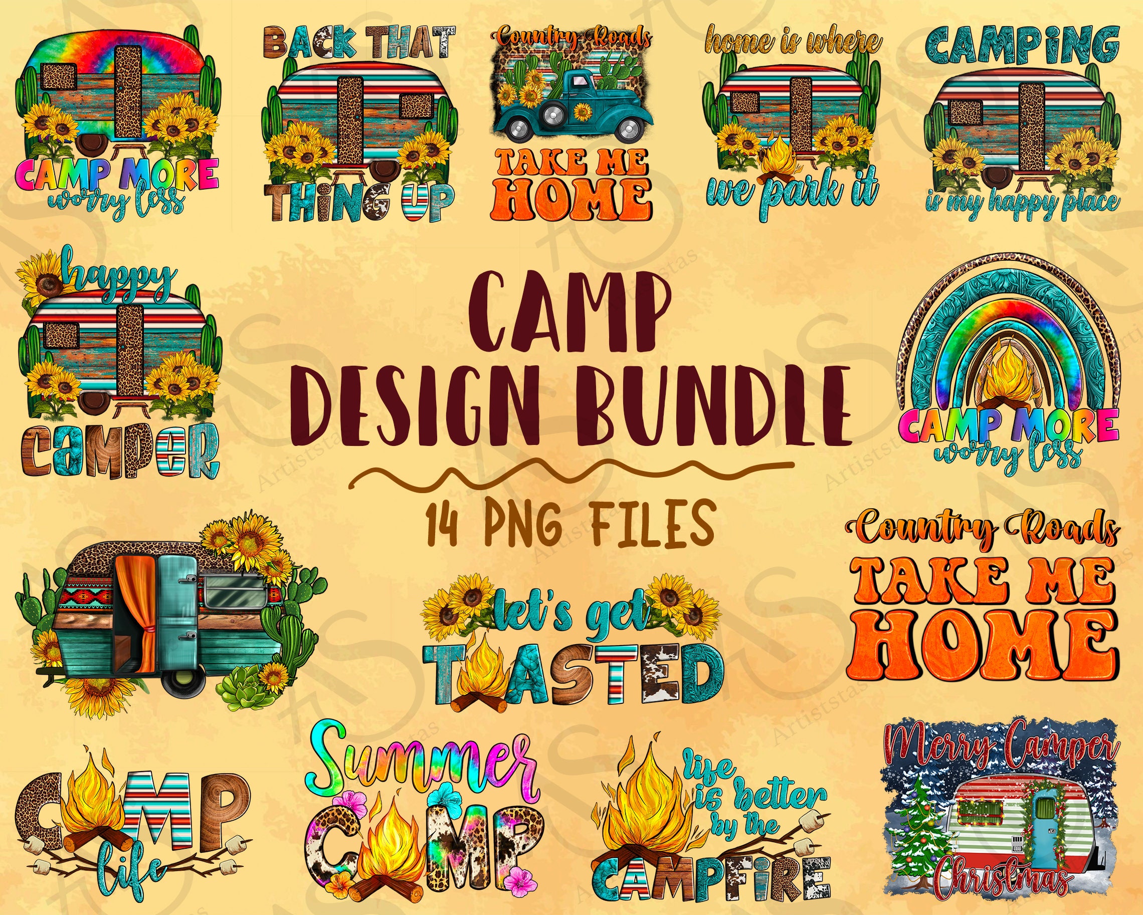 Camp Png Sublimation Design Bundle 14 Png Files Camp Life - Etsy