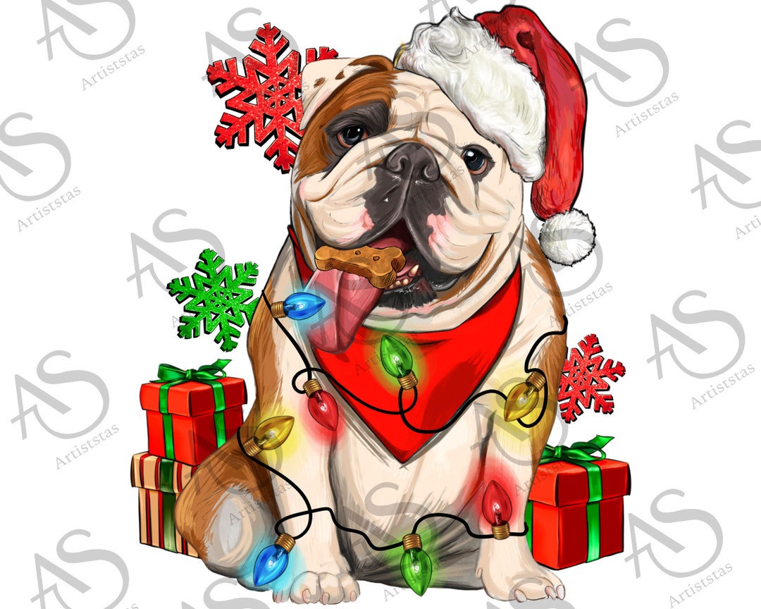 Christmas English Bulldog Png Sublimation Design Download, Christmas ...