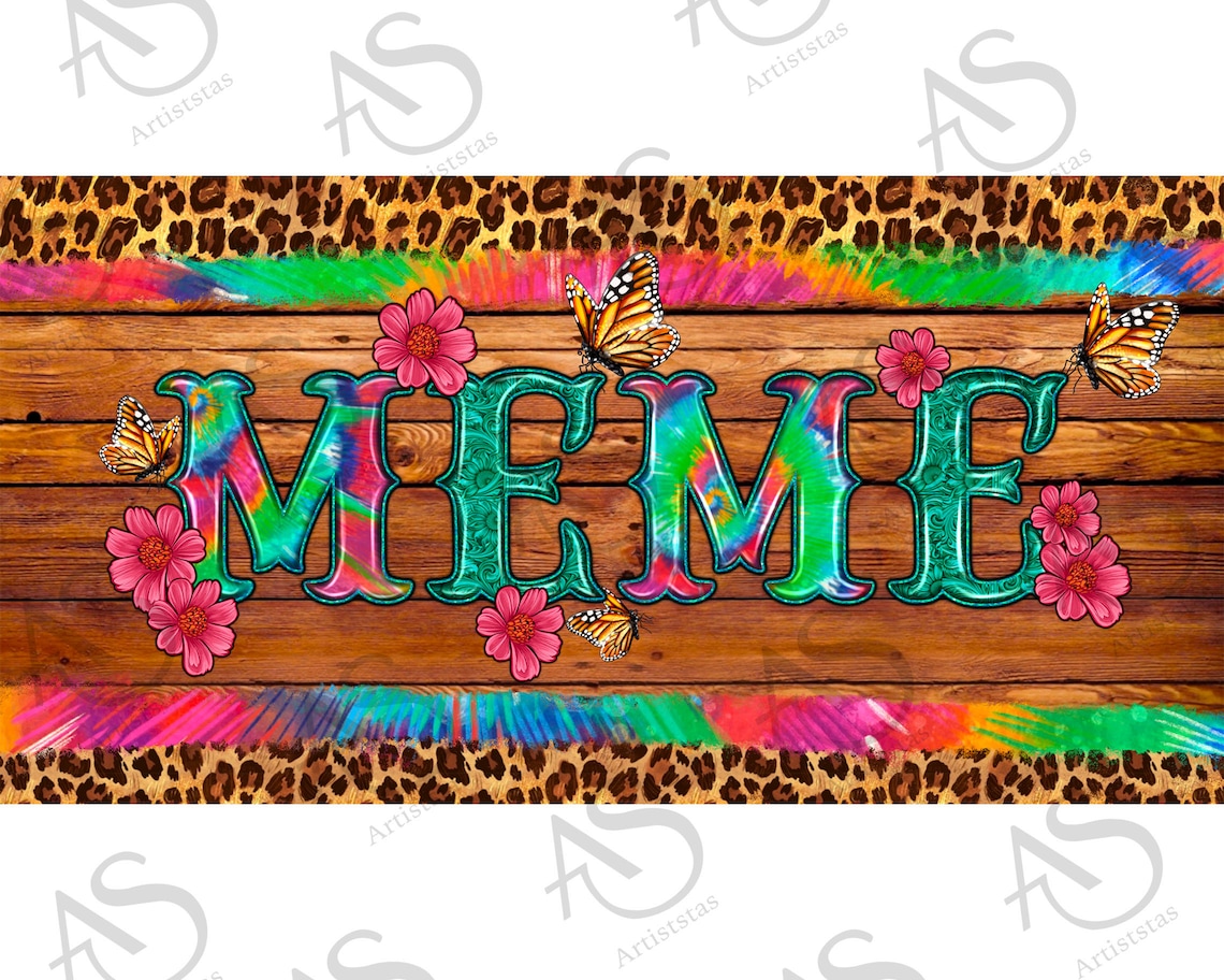 Tie Dye Meme License Plate Png Sublimation Design Leopard and - Etsy