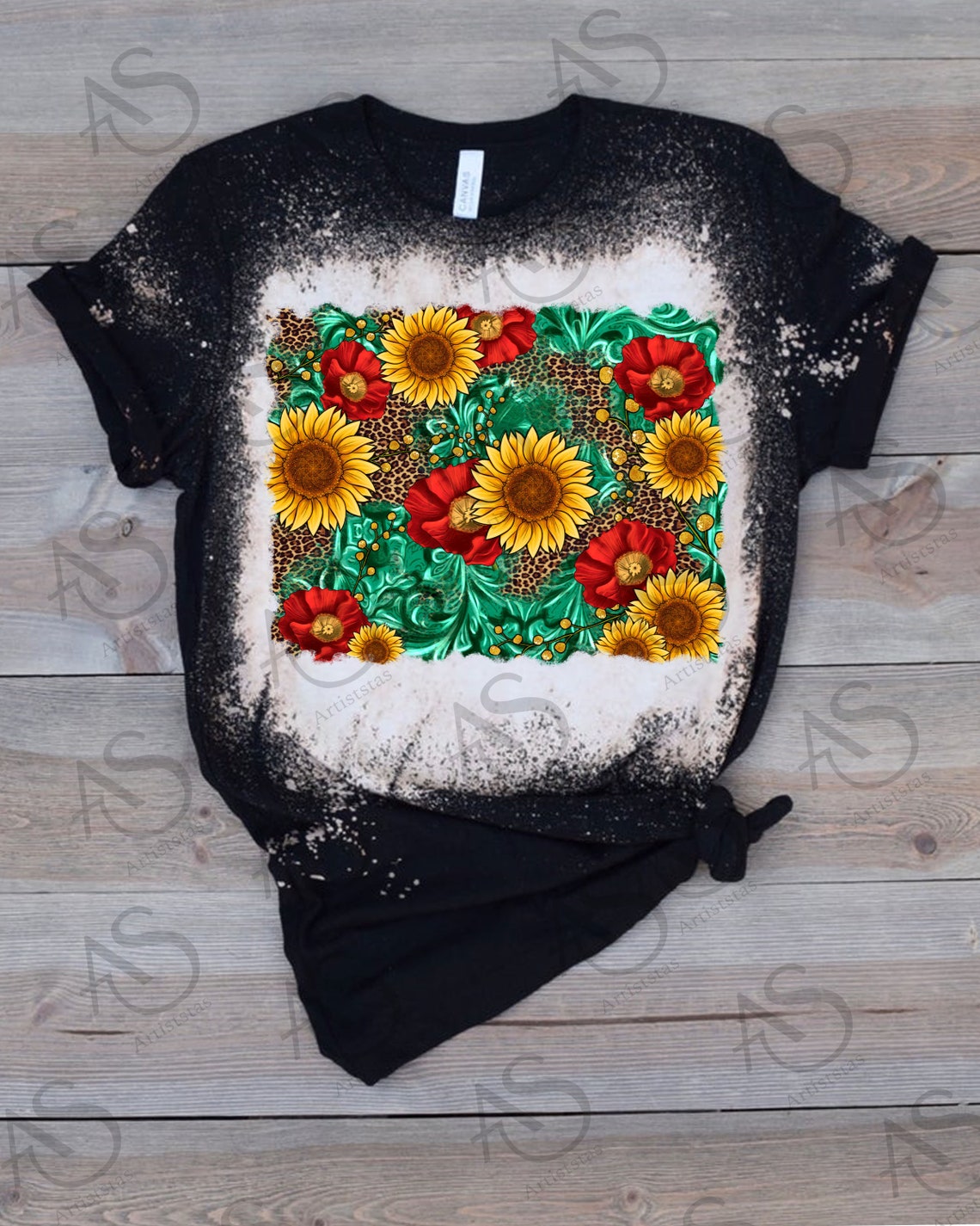 Sunflower and Leopard Background Png Sublimation Design | Etsy