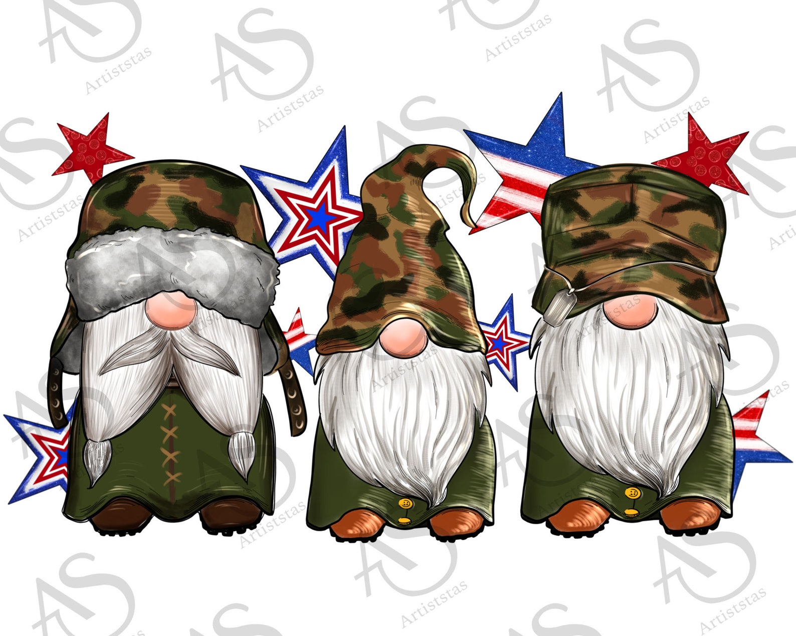 Military Gnomes With Stars Png Sublimation Design4th of July - Etsy