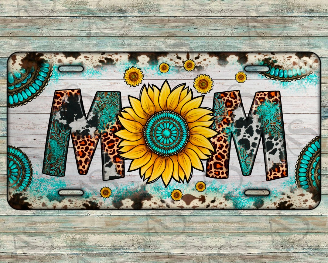 Mom Sunflower License Plate PNG Design,sunflower Mom Png,license Plate ...