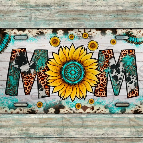 Western USA Flag Mom License Plate Png Sublimation Design - Etsy