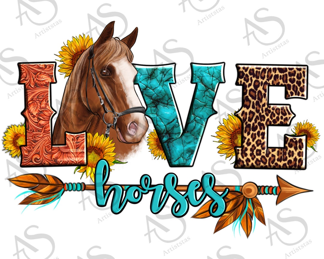 Western Love Horses Png Sublimation Design,love Horse Png, Wester ...