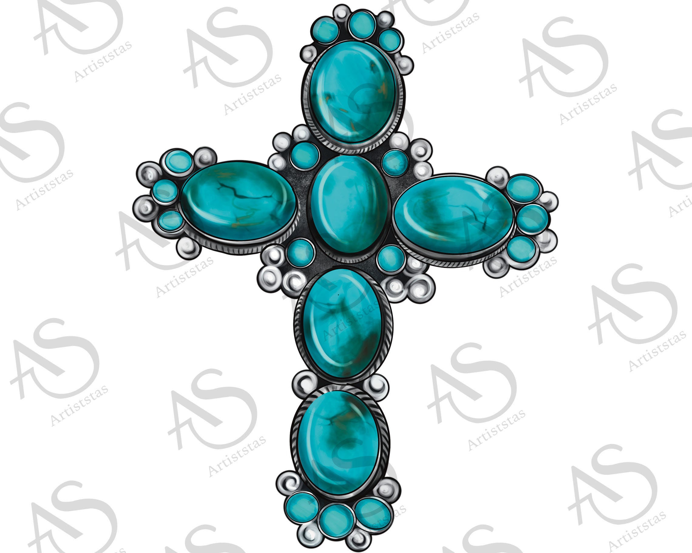 Turquoise Cross Clipart